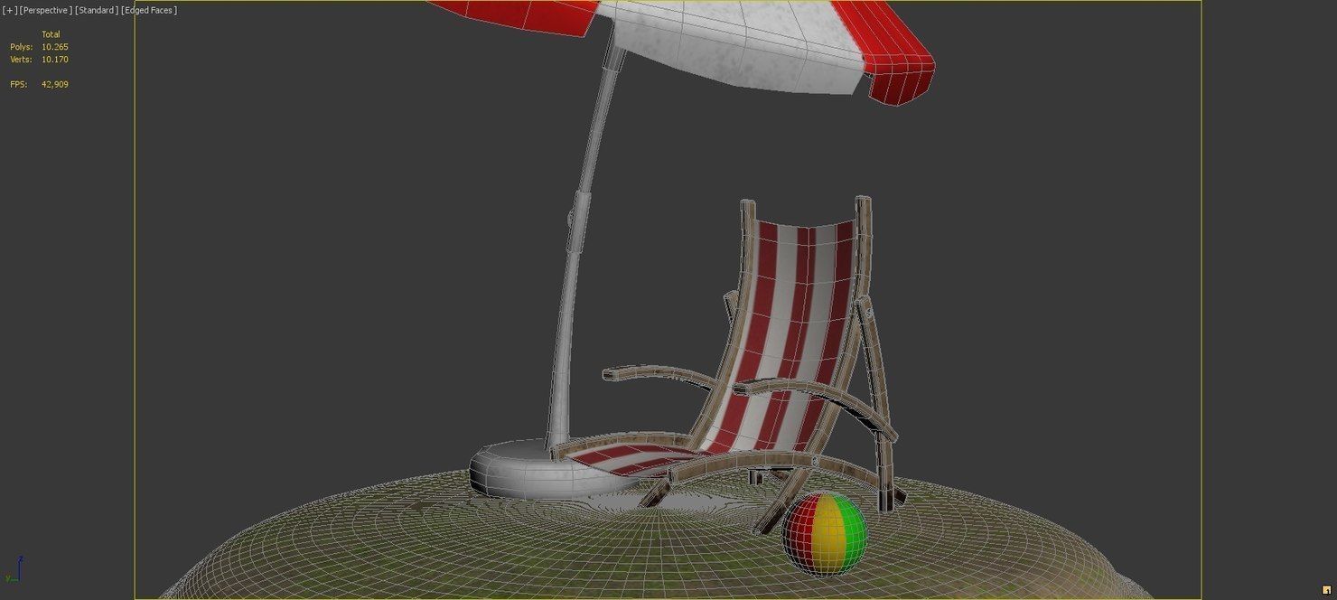 Cartoon Beach Items 3D model | CGTrader