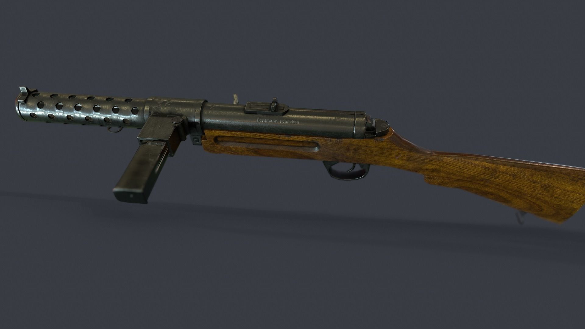 3D model MP 18 German Submachine Game Ready UE4 Unity VR / AR / low ...