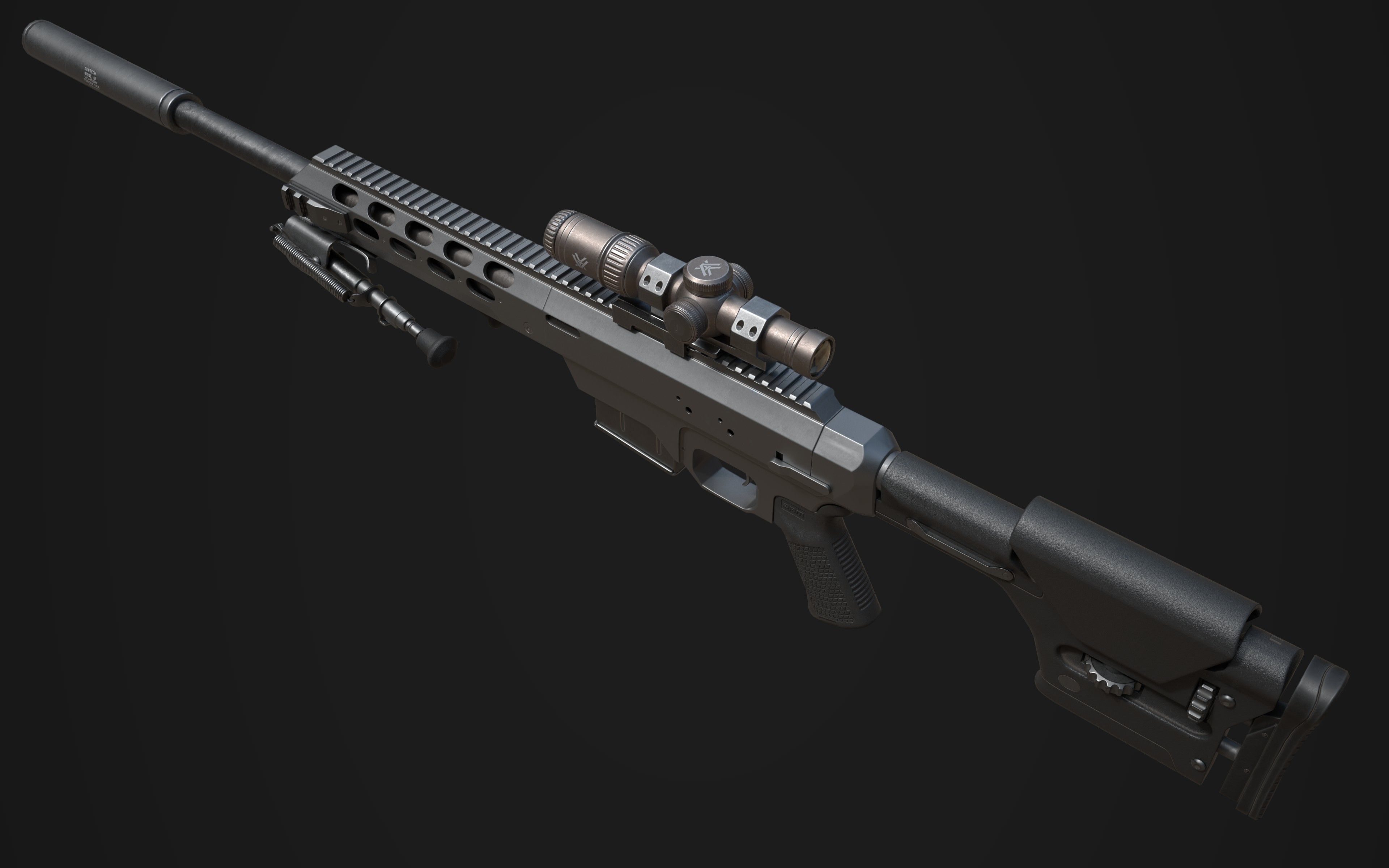3D model Tac 21 Sniper rifle Game ready VR / AR / low-poly | CGTrader