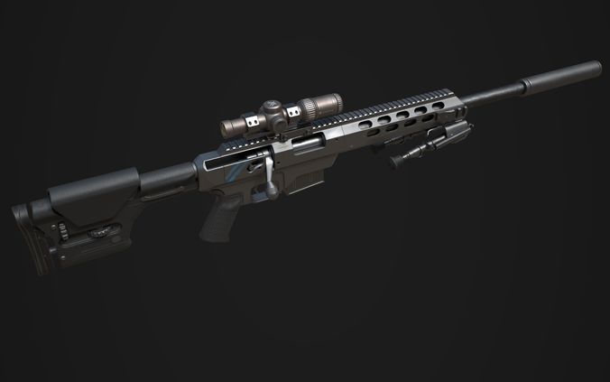 3D model Tac 21 Sniper rifle Game ready VR / AR / low-poly | CGTrader