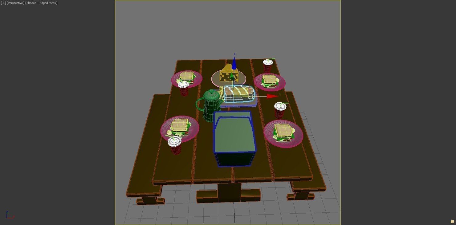 Cartoon Picnic Table 3D model | CGTrader