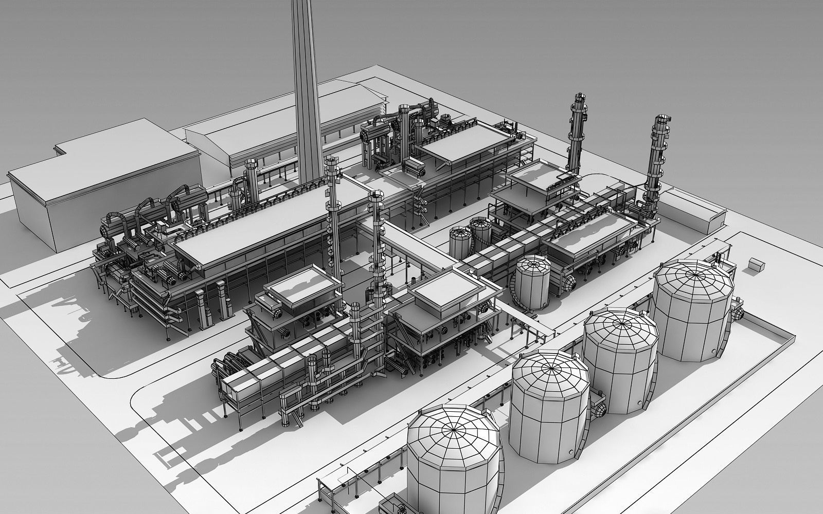 3D model Refinery power plant VR / AR / low-poly | CGTrader