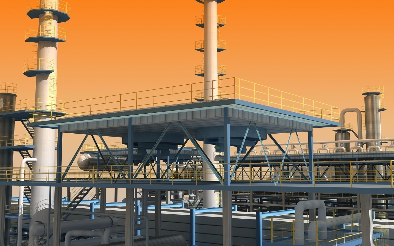 3D model Refinery power plant VR / AR / low-poly | CGTrader