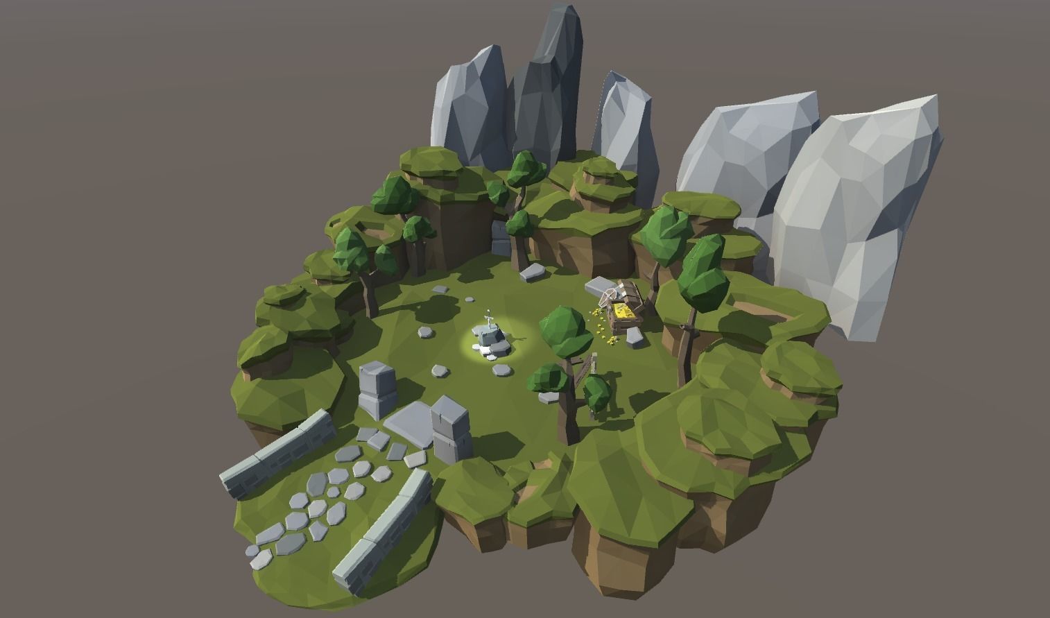3D model Poly Land Ancient VR / AR / low-poly | CGTrader