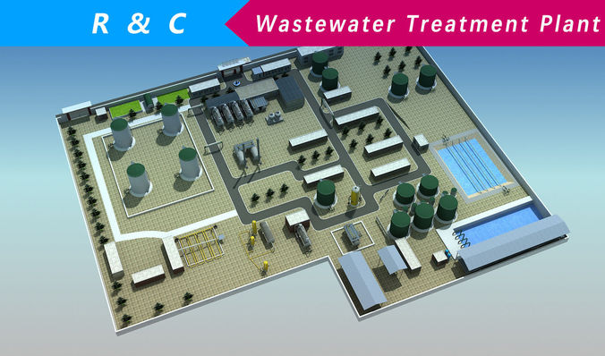 3D model Wastewater Treatment Plant VR / AR / low-poly | CGTrader