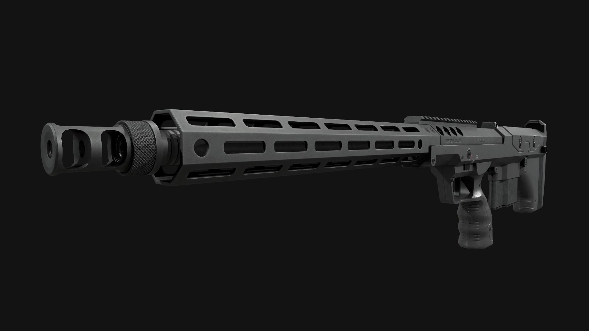 3D model Desert Tech SRS-A2 Bullpup Sniper Rifle VR / AR / low-poly ...