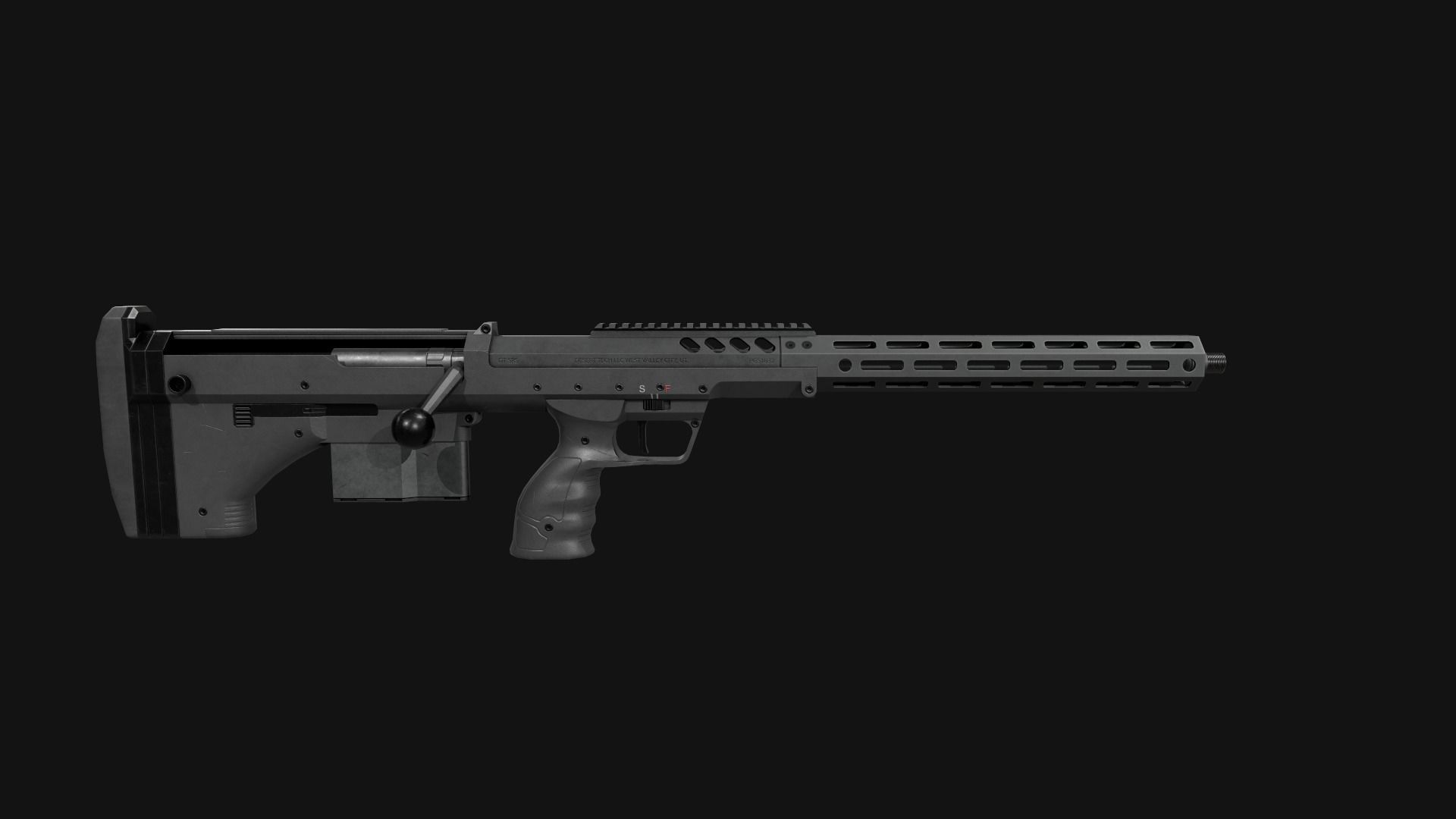 3D model Desert Tech SRS-A2 Bullpup Sniper Rifle VR / AR / low-poly ...