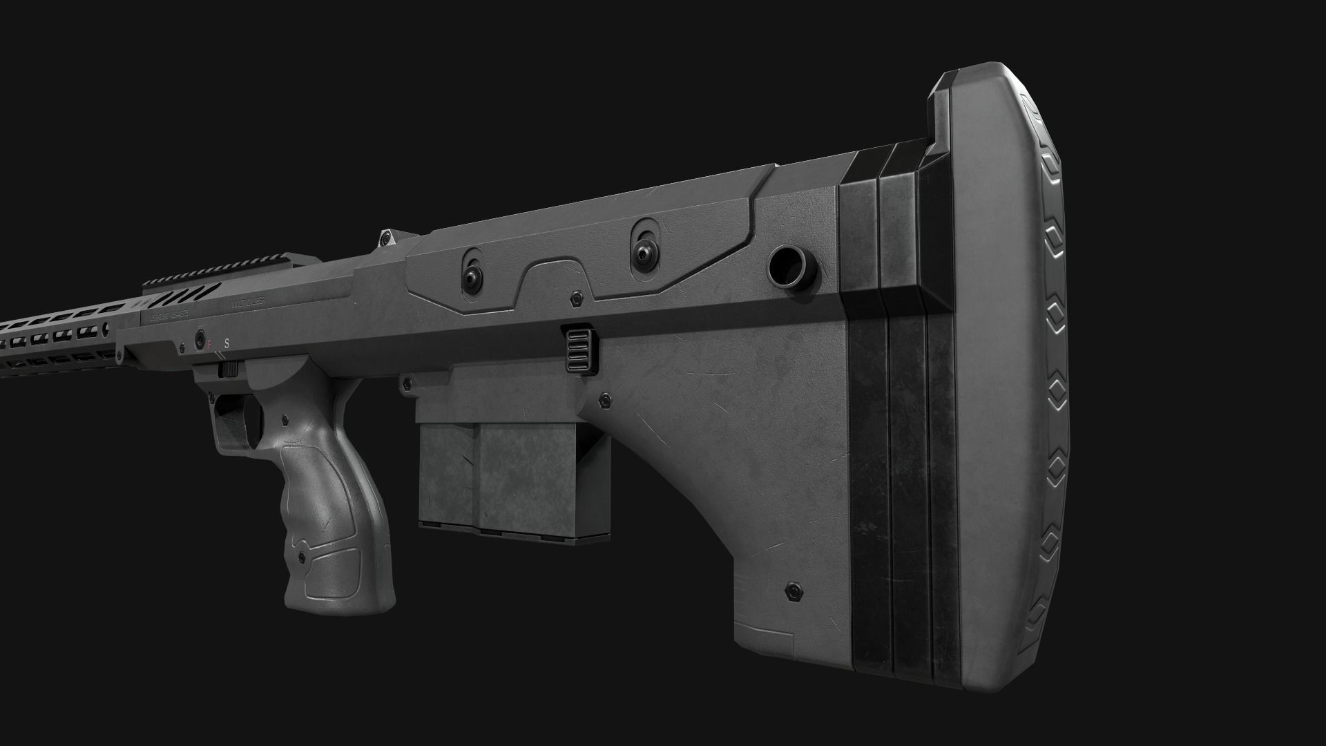 3D model Desert Tech SRS-A2 Bullpup Sniper Rifle VR / AR / low-poly ...