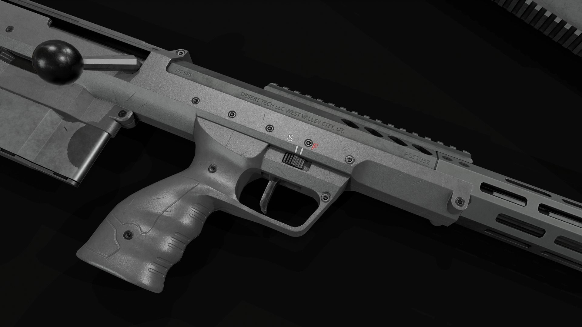 3D model Desert Tech SRS-A2 Bullpup Sniper Rifle VR / AR / low-poly ...