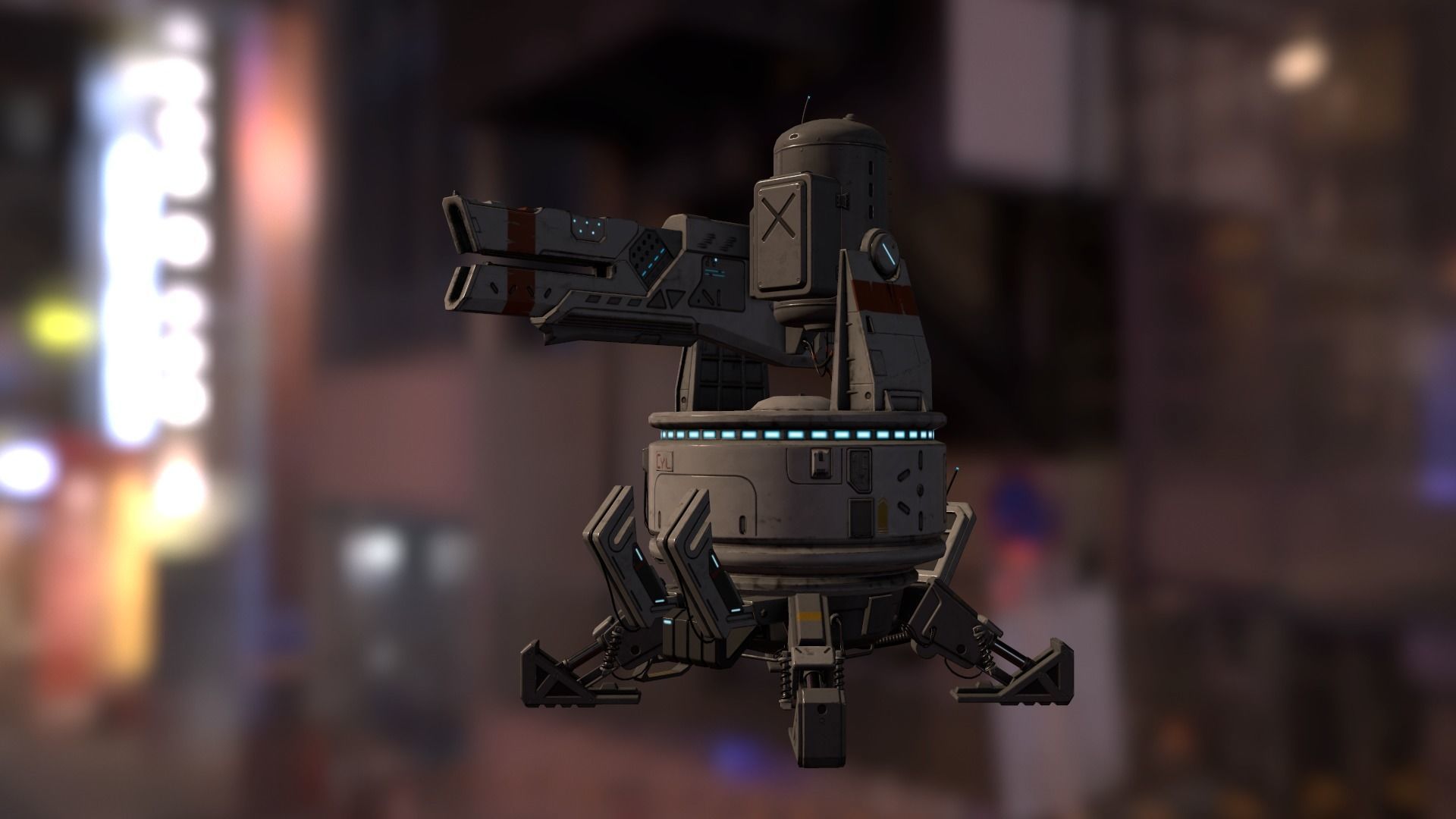 3D model Mega Turret VR / AR / low-poly | CGTrader