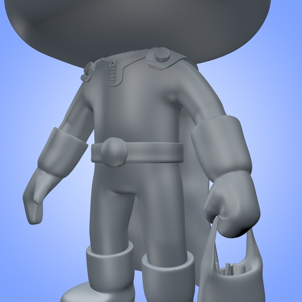 Mini Saitama One Punch Man Big Head 3D model | CGTrader