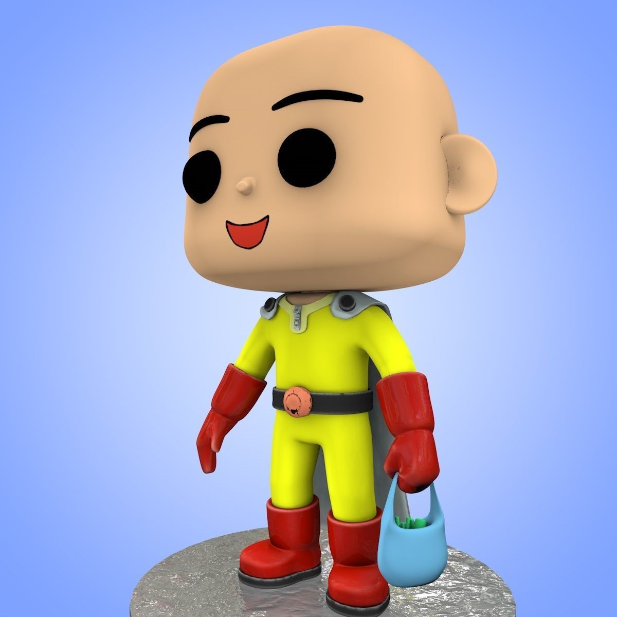 Mini Saitama One Punch Man Big Head 3D model | CGTrader