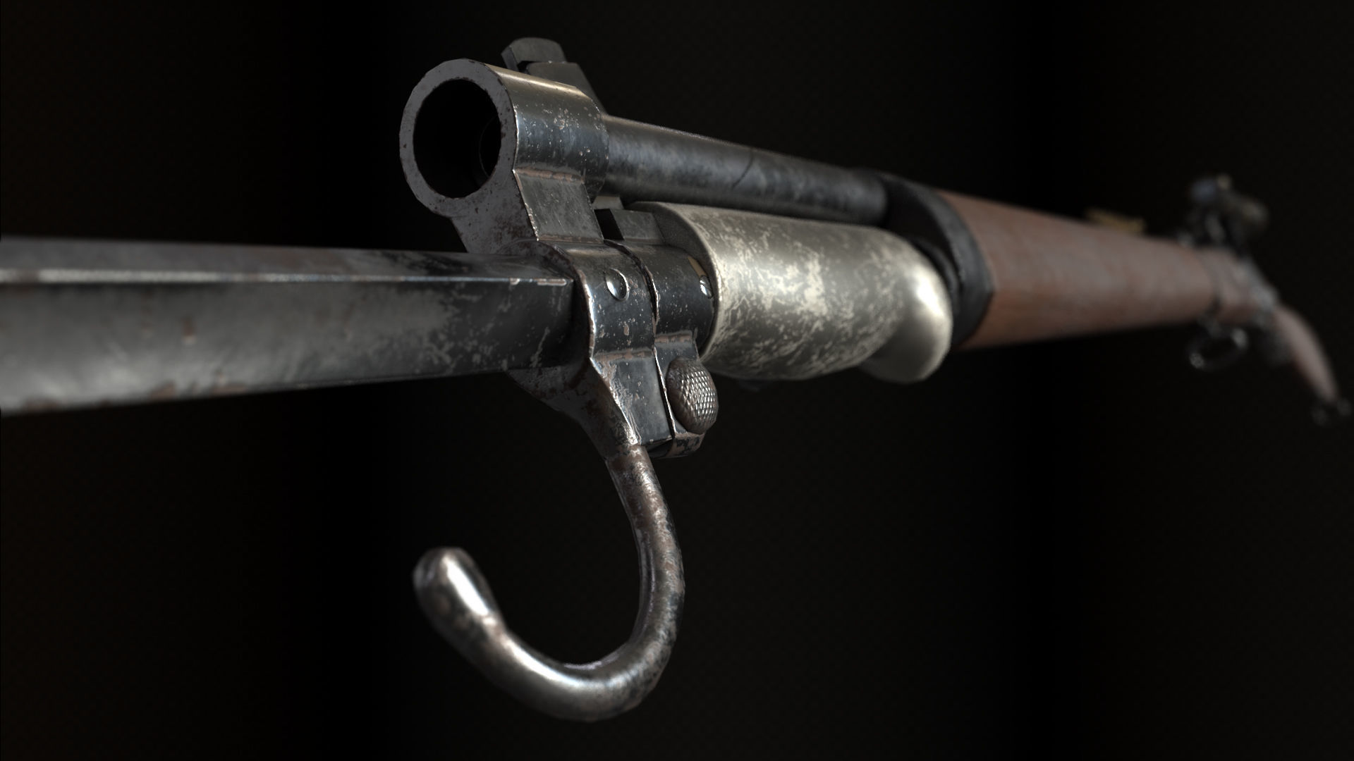 3D model Lebel 1886 M93 With Scope and Bayonet VR / AR / low-poly ...