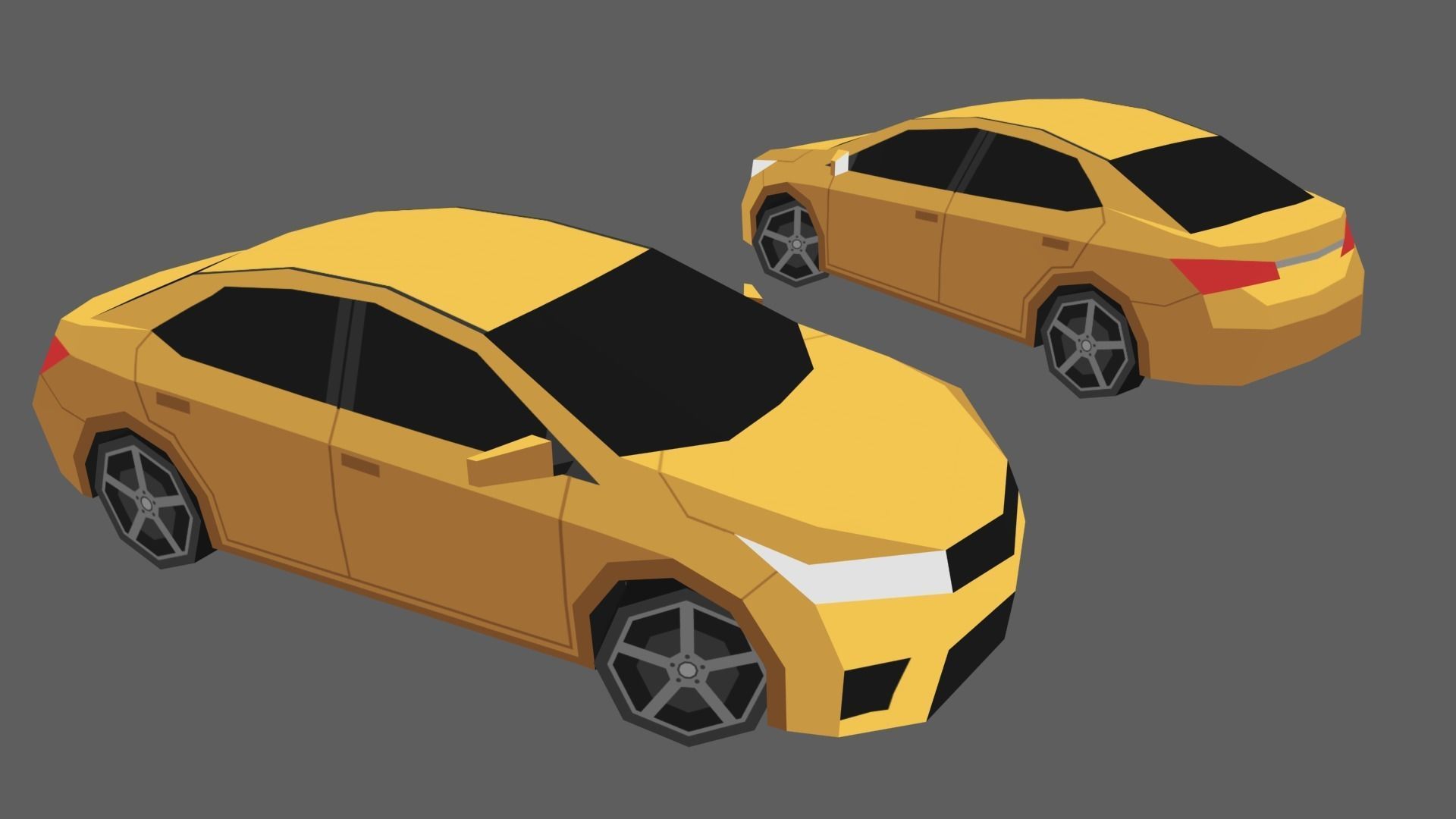 3D model Game-ready car two cars VR / AR / low-poly | CGTrader