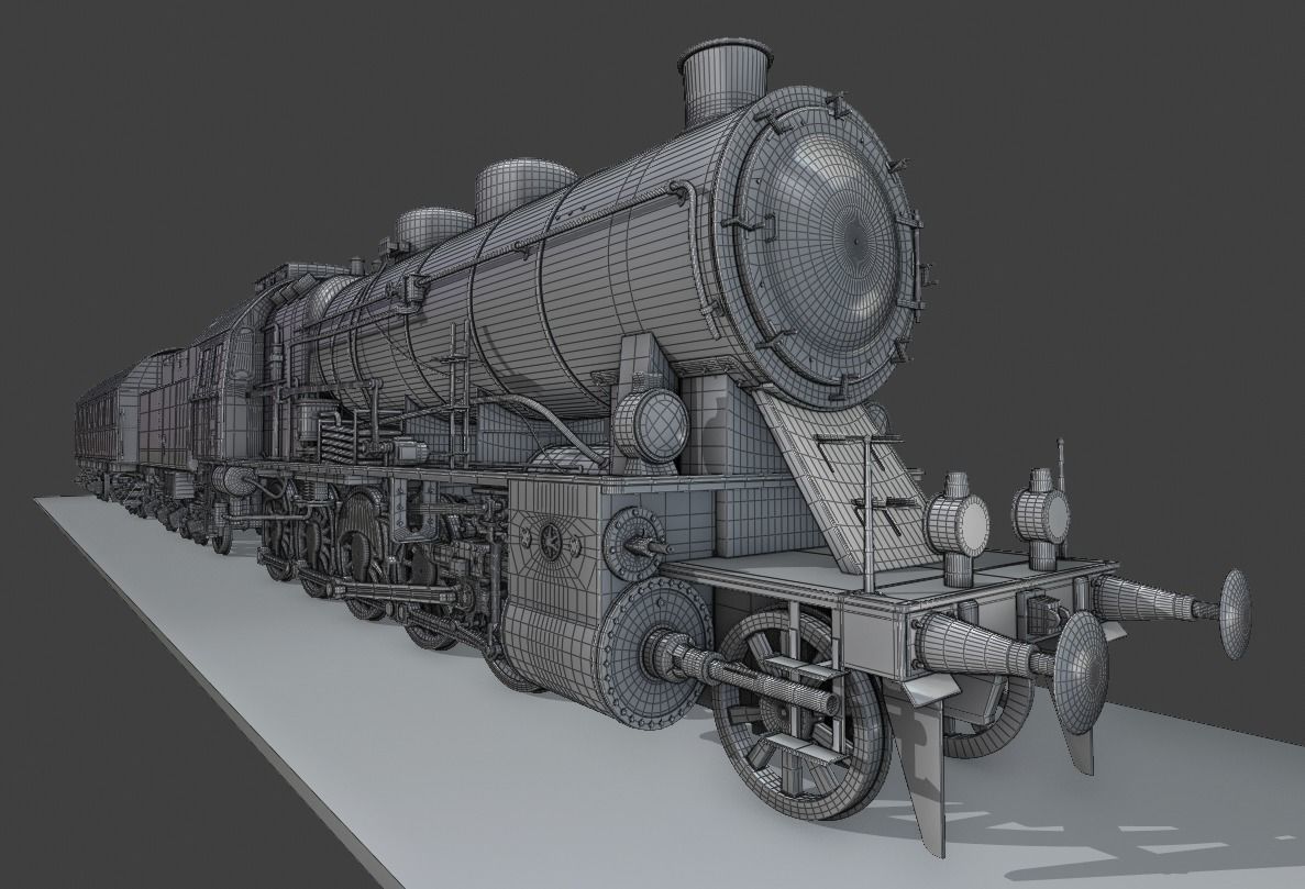 Steam Locomotive Train 3D model | CGTrader