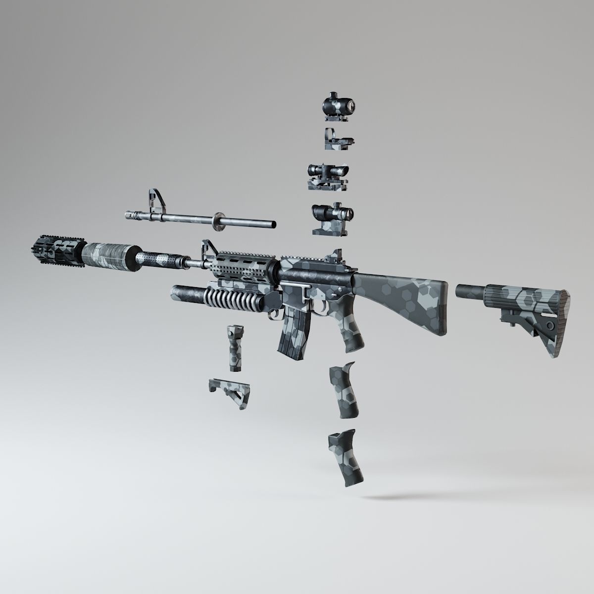 AR-15 Module Kit 3D model | CGTrader