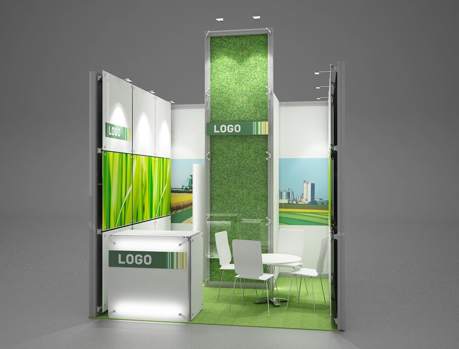 Exhibition stand octanorm maxima 3x3 m 3D model | CGTrader