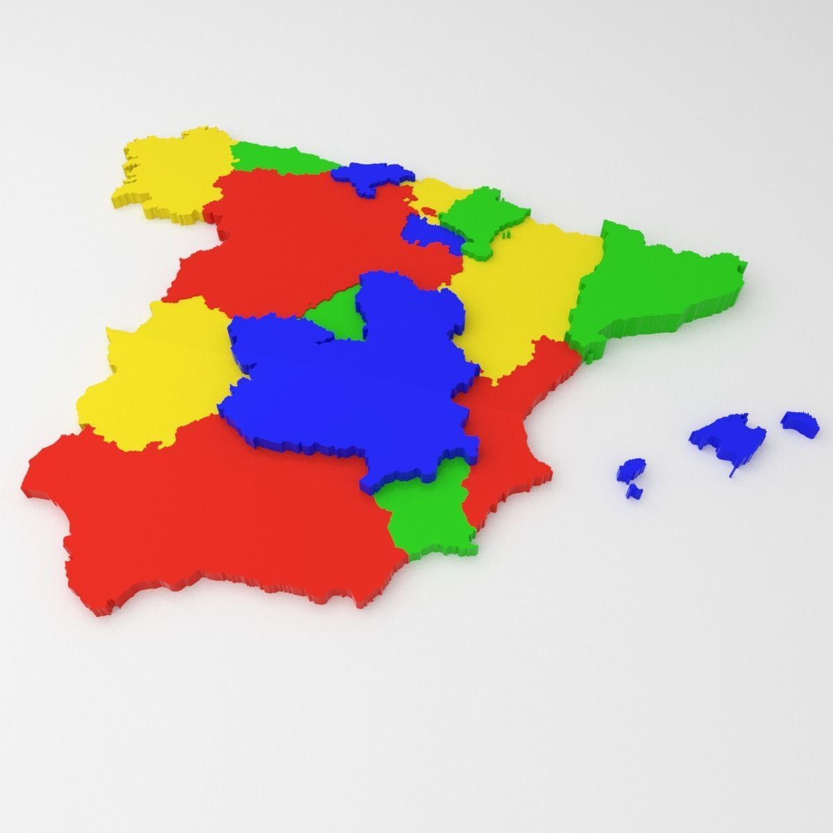 3D model Map of Spain VR / AR / low-poly | CGTrader