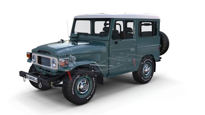 Toyota Land Cruiser FJ 40 with Interior and Chassis 3D model | CGTrader