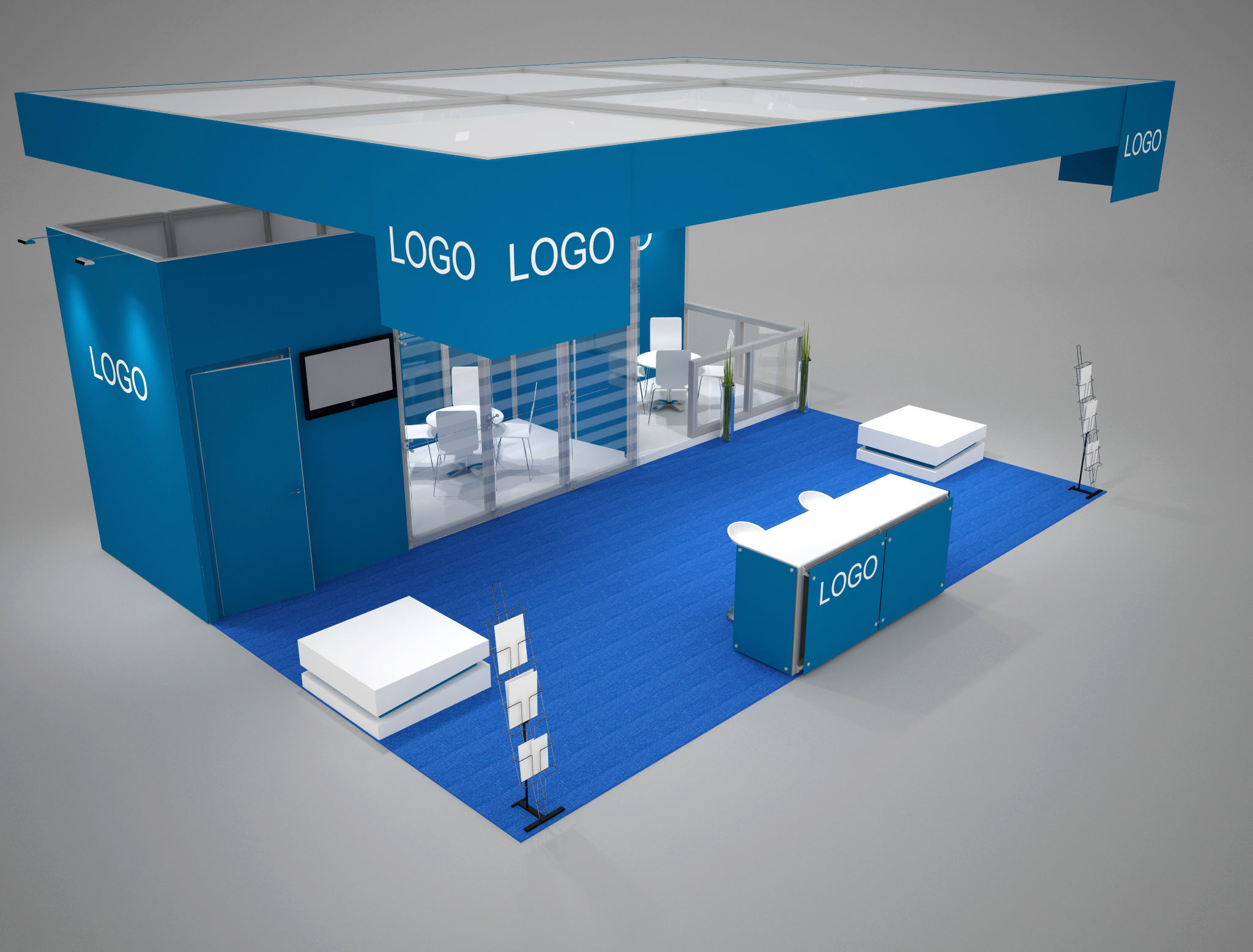 Exhibition stand octanorm maxima 8x6 m 3D model | CGTrader