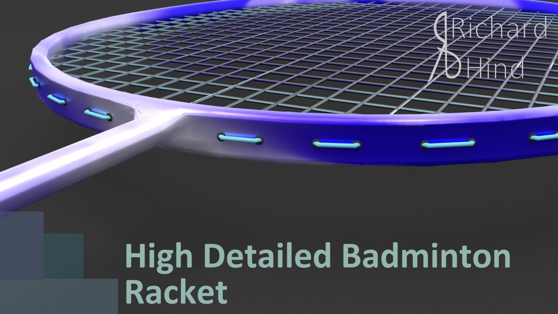 Blue Badminton Racket free 3D model | CGTrader