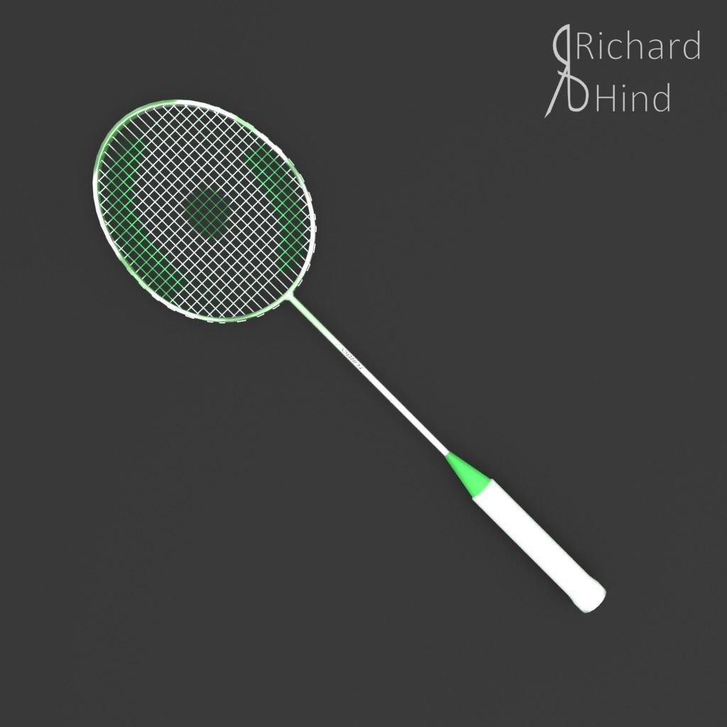 Green Badminton Racket 3D model | CGTrader