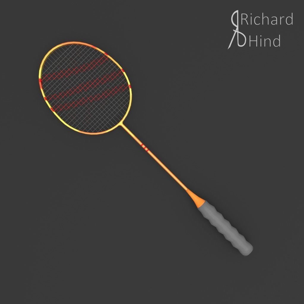 Orange Badminton Racket free VR / AR / low-poly 3D model | CGTrader