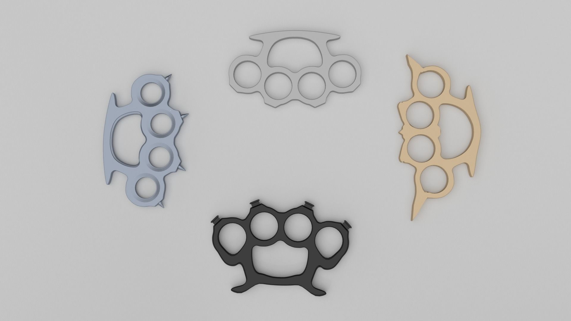 3D model Knuckle Dusters 3D Model - 4 Different Types - VR / AR / low ...