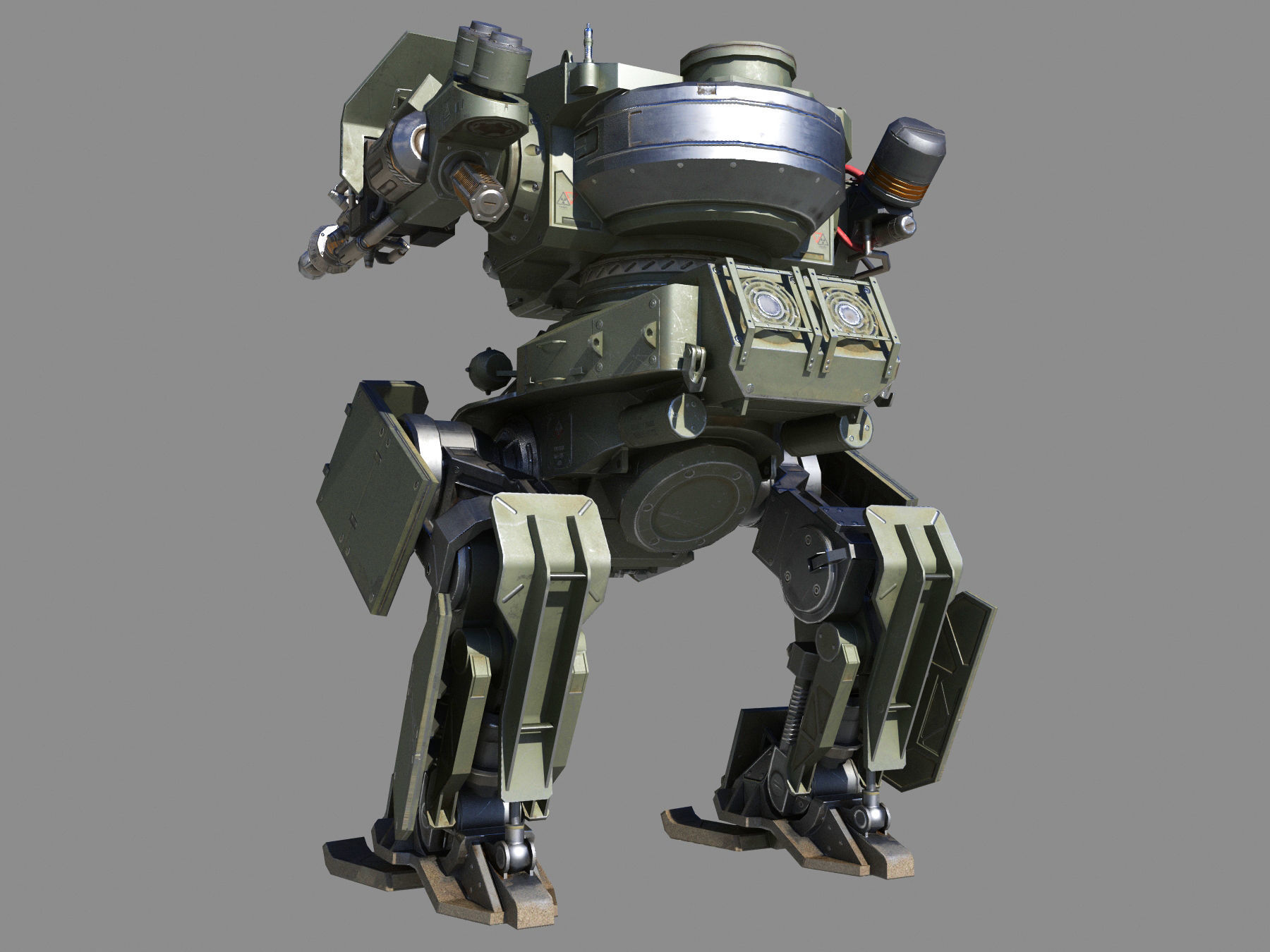 3D model Mech Tank LP animated VR / AR / low-poly rigged animated ...