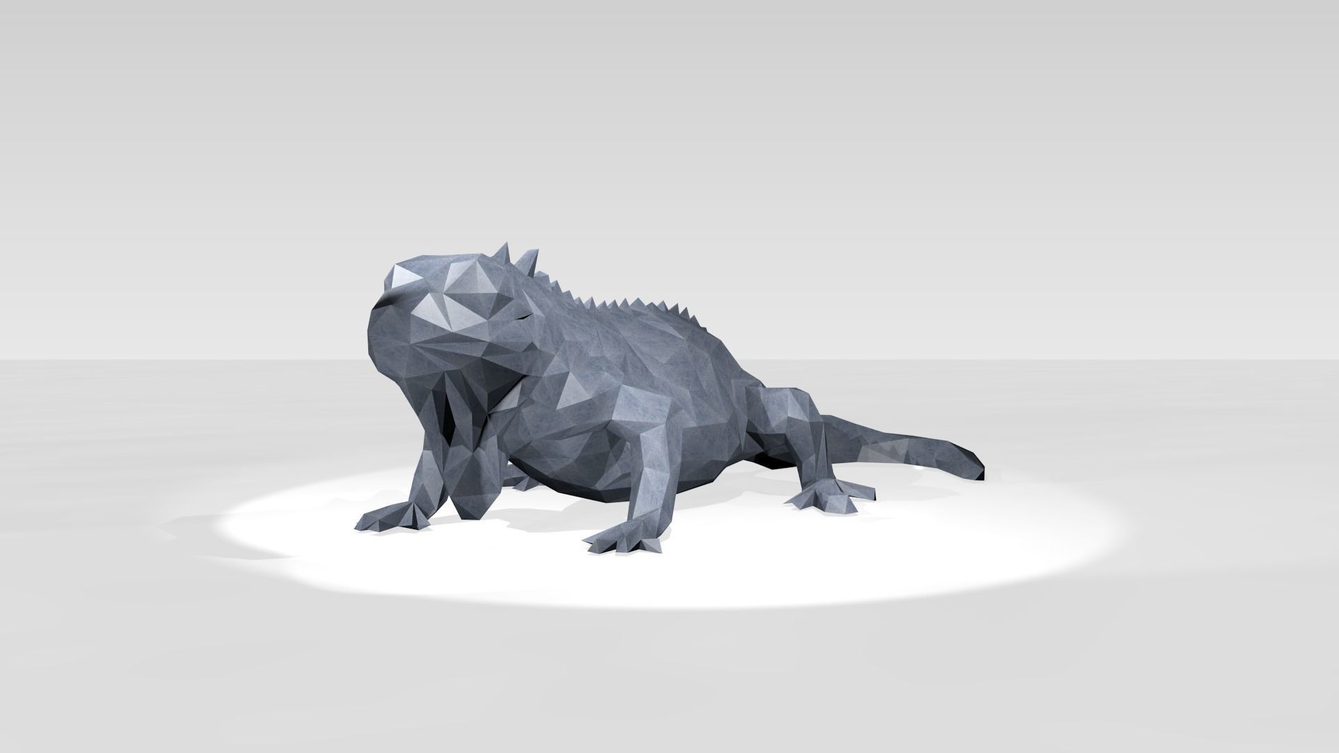 Iguana Low Poligonal 3D model OBJ DXF STL