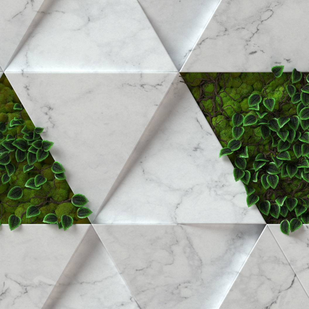 Stone Moss - Seamless wall panel texture Texture | CGTrader