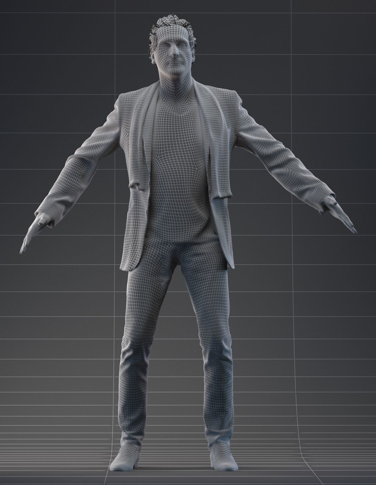 3D model Rigged low poly 3d man in casual clothing VR / AR / low-poly ...