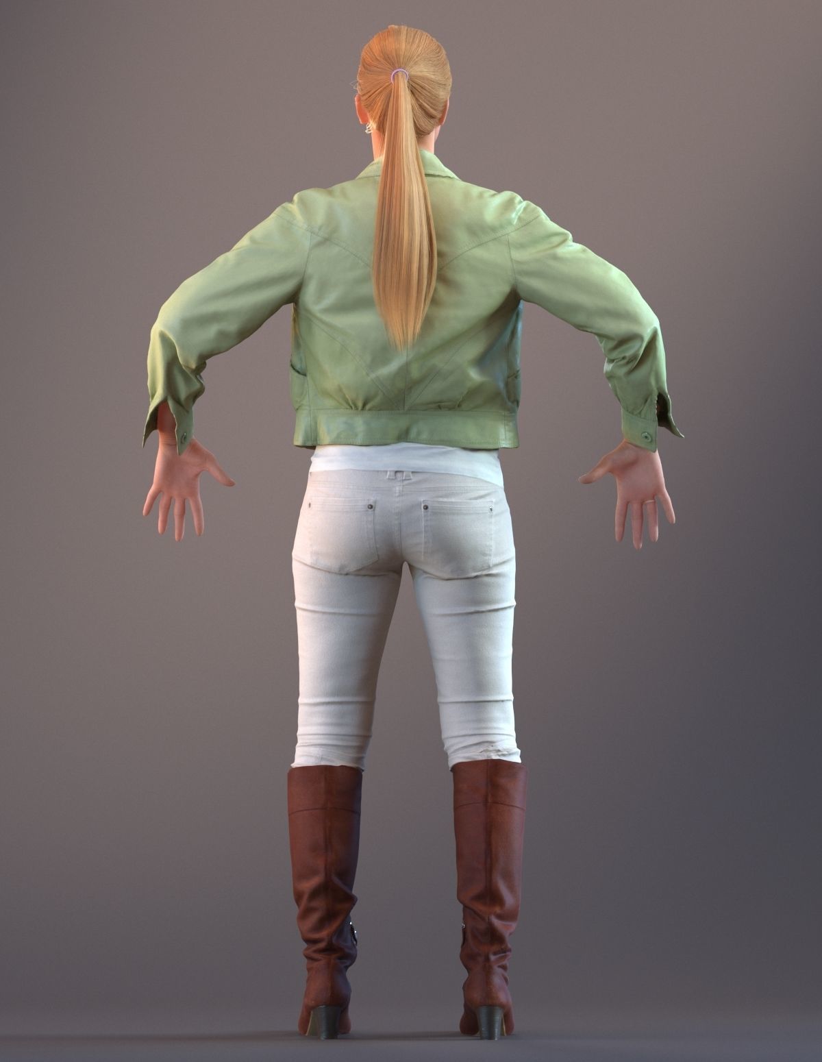 3D model Rigged 3D low poly female with summer jacket VR / AR / low ...