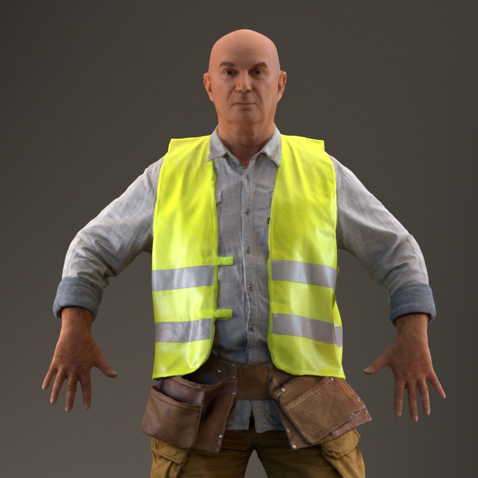 3D model Rigged 3D construction worker VR / AR / low-poly rigged | CGTrader