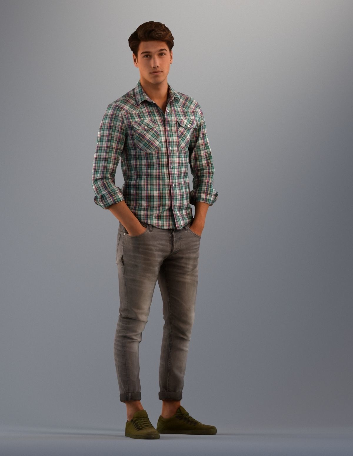 3D model Set of 3d lowpoly poses of one low poly man VR / AR / low-poly ...