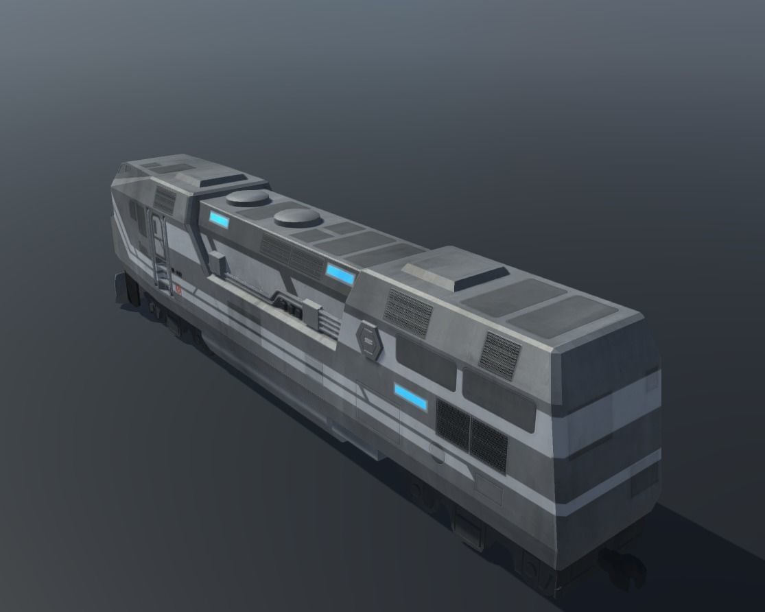 3D model Sci-fi Train Set VR / AR / low-poly | CGTrader