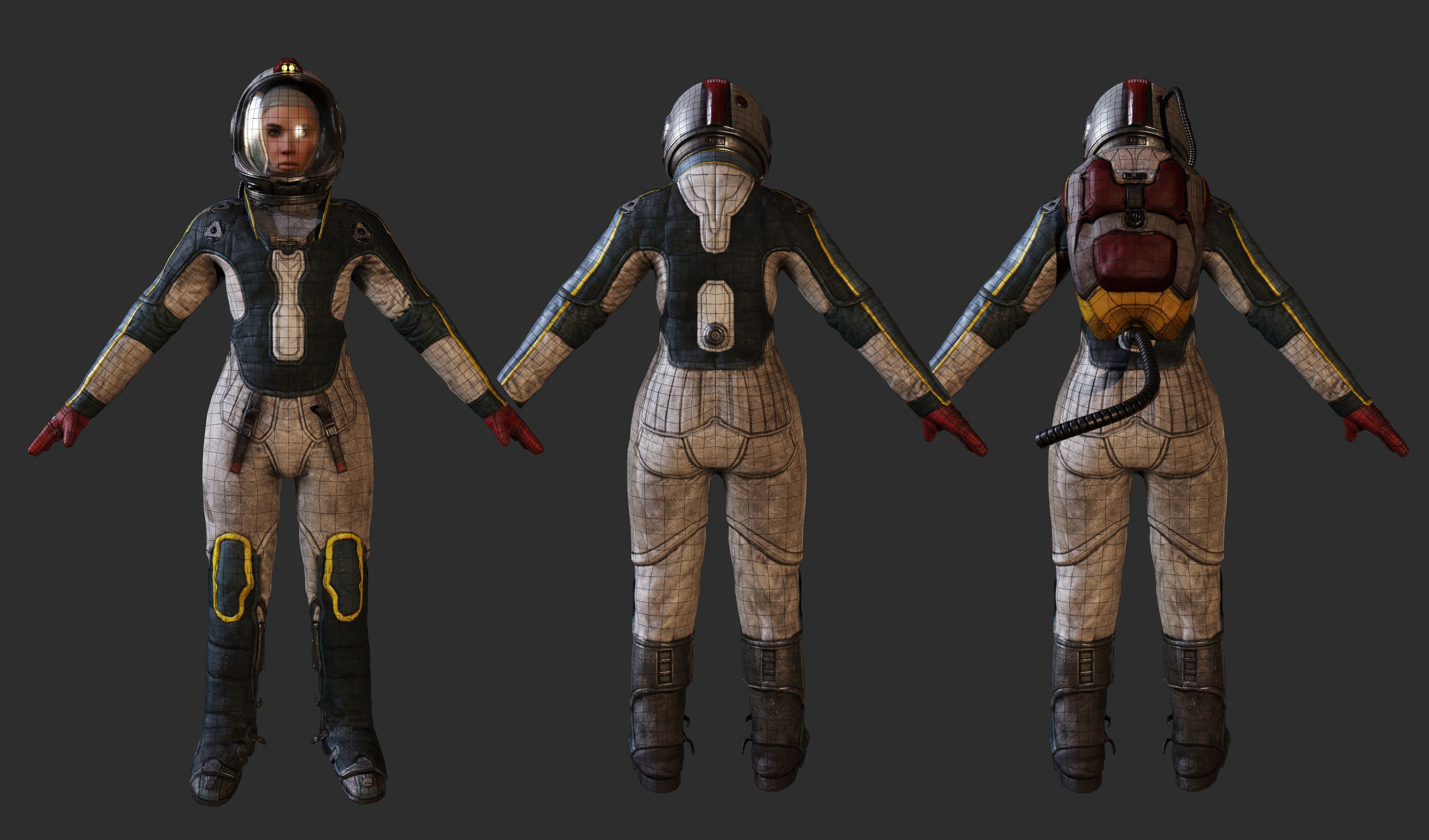 3D model Astronauts - Game Ready VR / AR / low-poly rigged animated ...