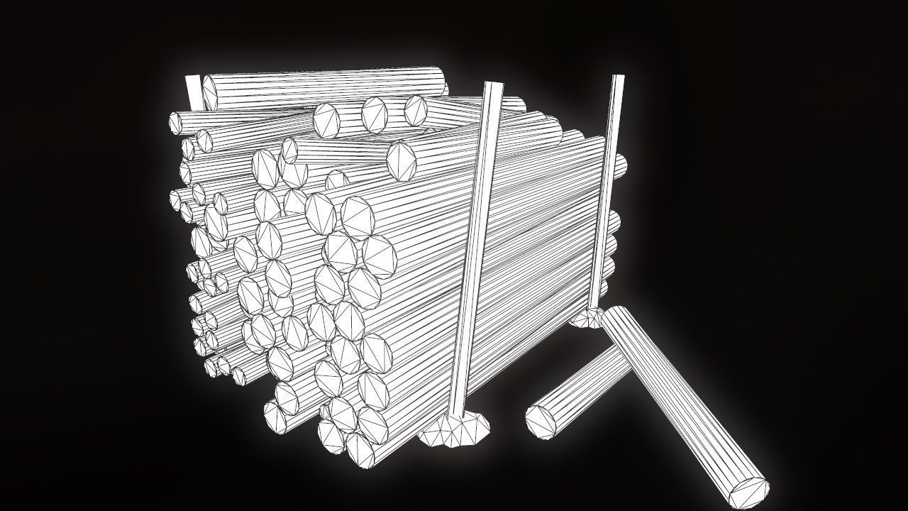 3D model Low Poly Wood Logs Pile PBR VR / AR / low-poly | CGTrader