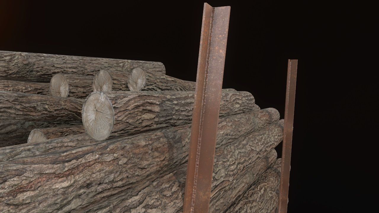 3D model Low Poly Wood Logs Pile PBR VR / AR / low-poly | CGTrader