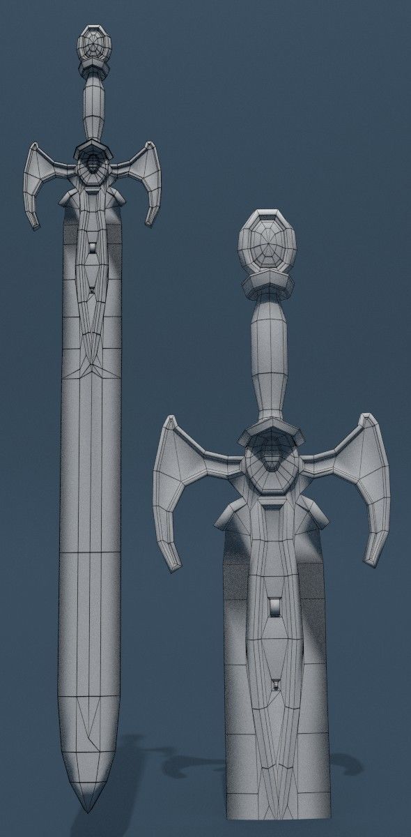Sword Base Mesh C free VR / AR / low-poly 3D model | CGTrader