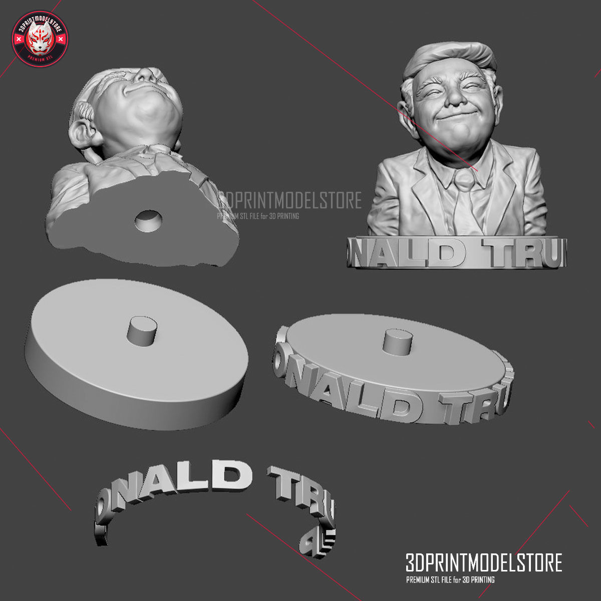 Donald Trump Miniature Bust -STL Files for 3D Printing 3D model 3D ...
