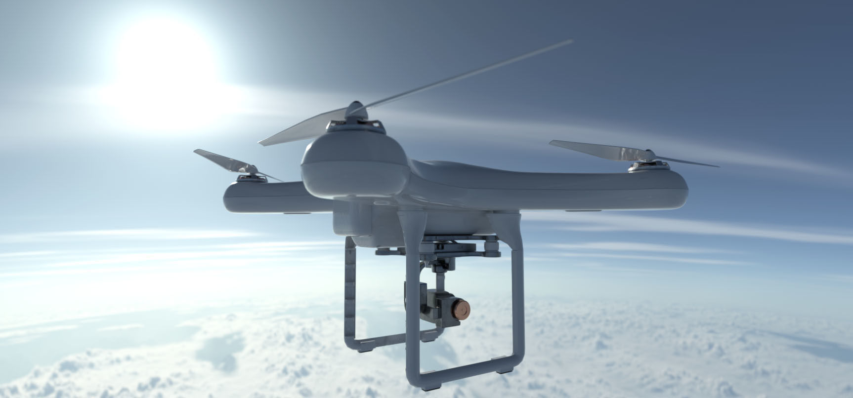 Drone flying in sky free 3D model | CGTrader