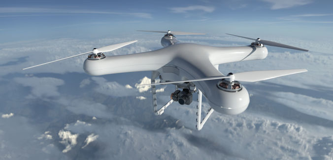 Drone flying in sky free 3D model | CGTrader