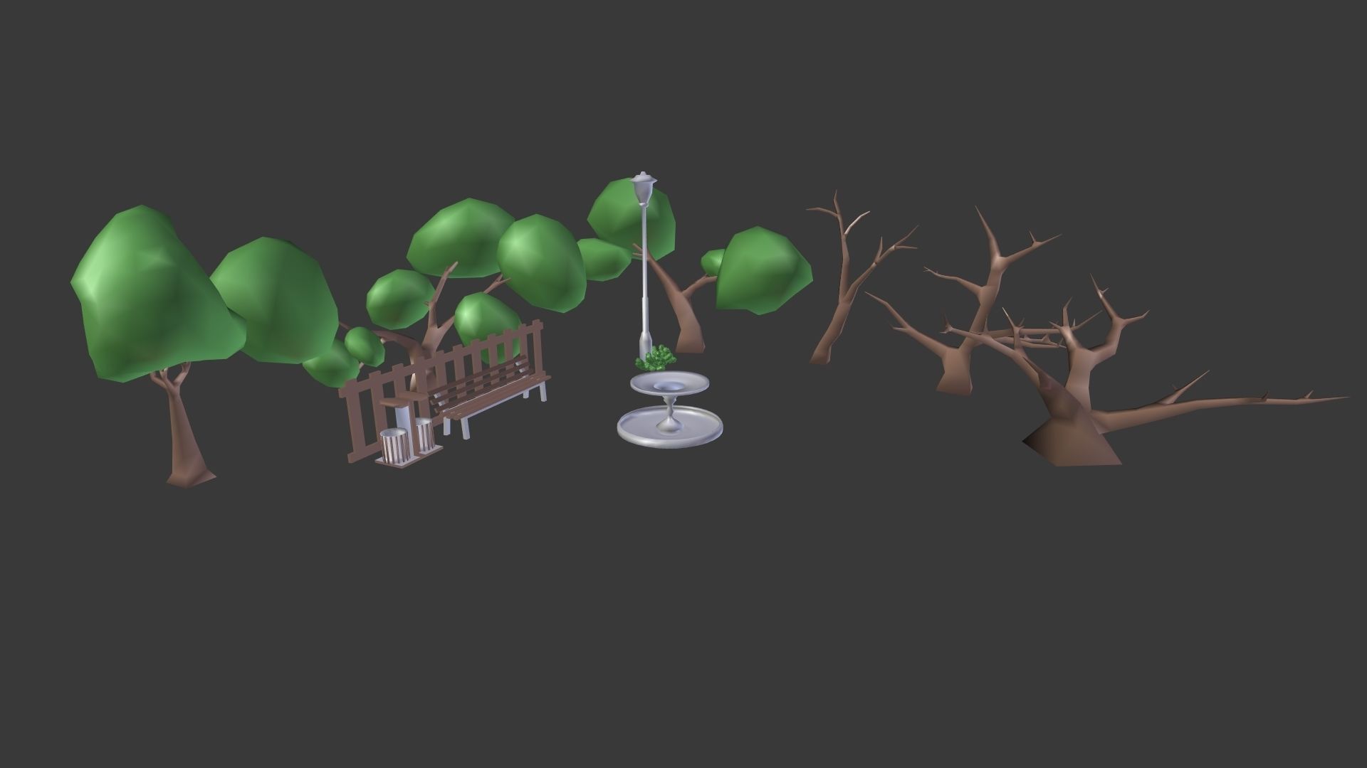 Park - Collection free VR / AR / low-poly 3D model | CGTrader