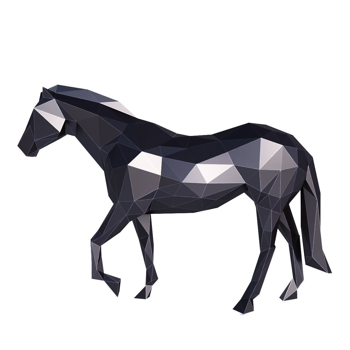 3D model Horse Low Poly Set VR / AR / low-poly | CGTrader