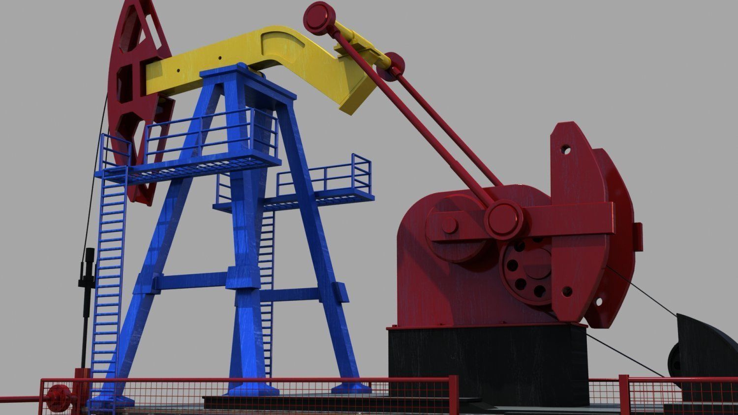 Oil derrick 3D model animated | CGTrader