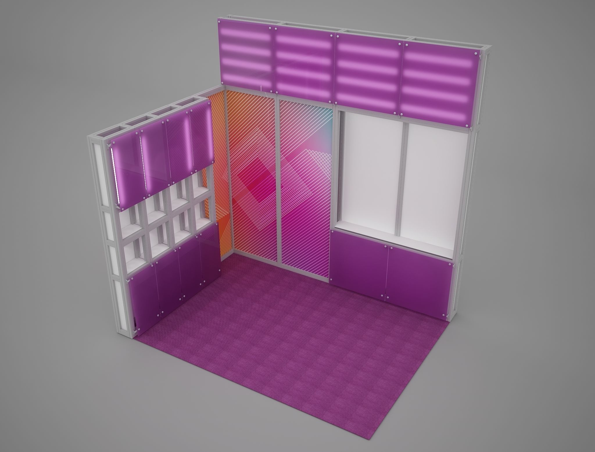 Exhibition stand octanorm maxima 4x3 m 3D model | CGTrader