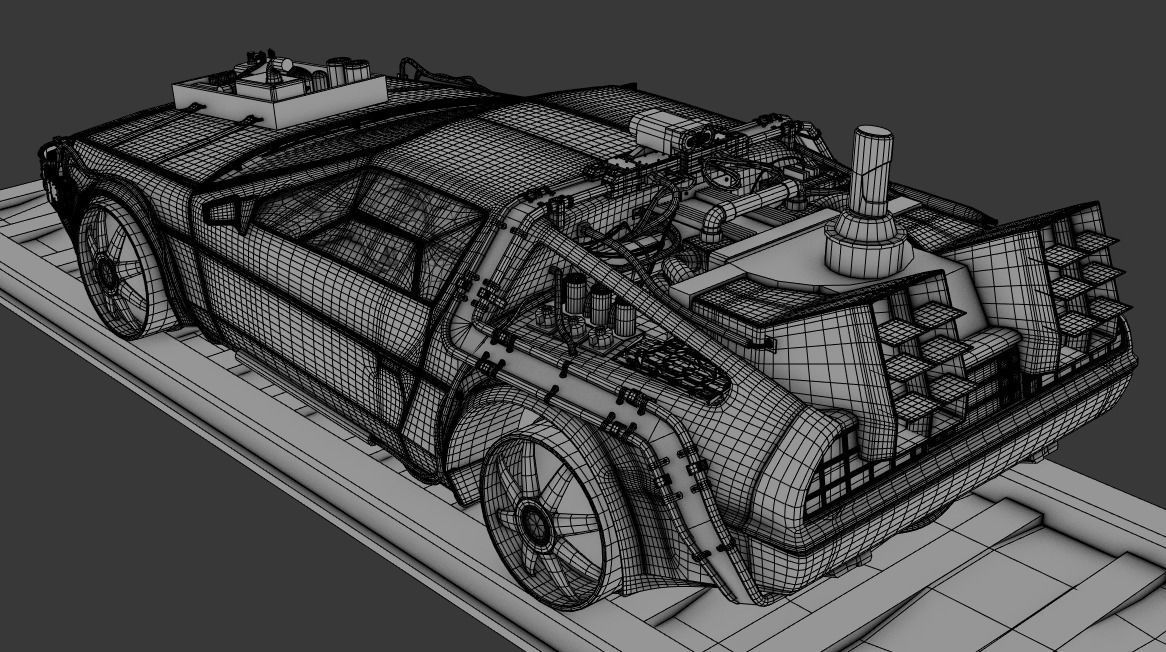 Delorean Back To The Future Part 3 Railroad 3D model | CGTrader
