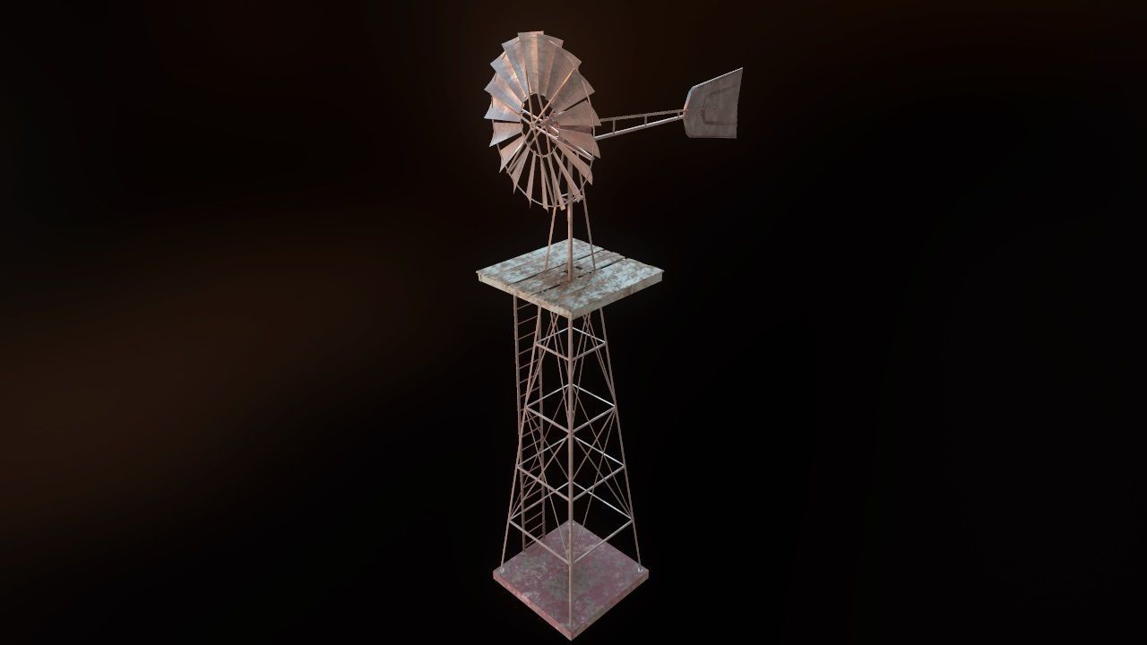 3D model Low Poly Windmill PBR VR / AR / low-poly animated | CGTrader