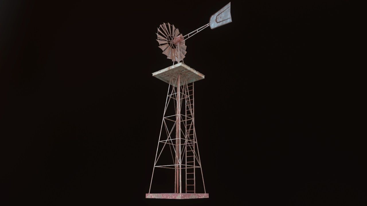 3D model Low Poly Windmill PBR VR / AR / low-poly animated | CGTrader